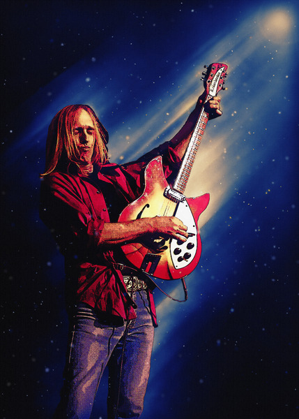 Tom Petty standing official with the guitar by Gunawan Rb Wall Art
