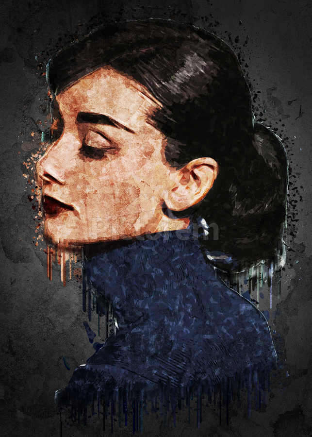 Audrey Hepburn Paint by Gunawan Rb Wall Art
