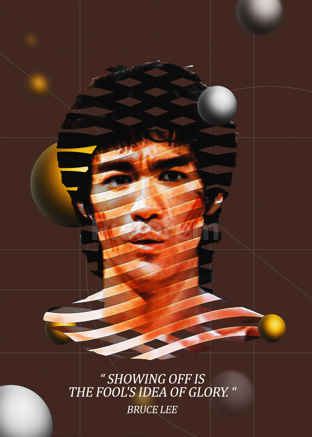 Bruce Lee ― Showing off is the fool s idea of g by Gunawan Rb Wall Art
