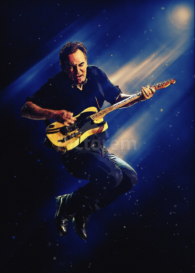 Bruce Springsteen jump in concert by Gunawan Rb Wall Art
