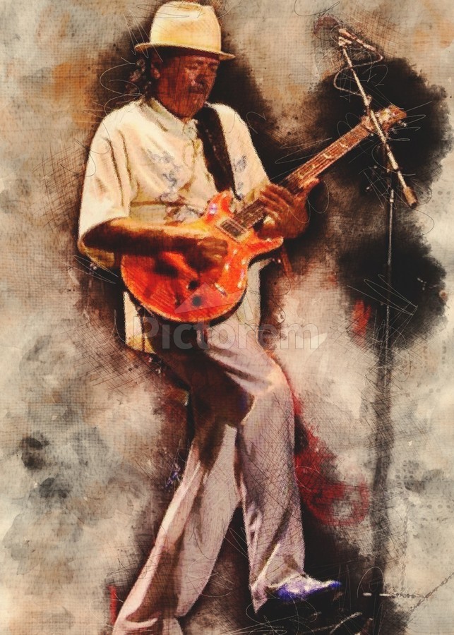 Carlos Santana by Gunawan Rb Wall Art