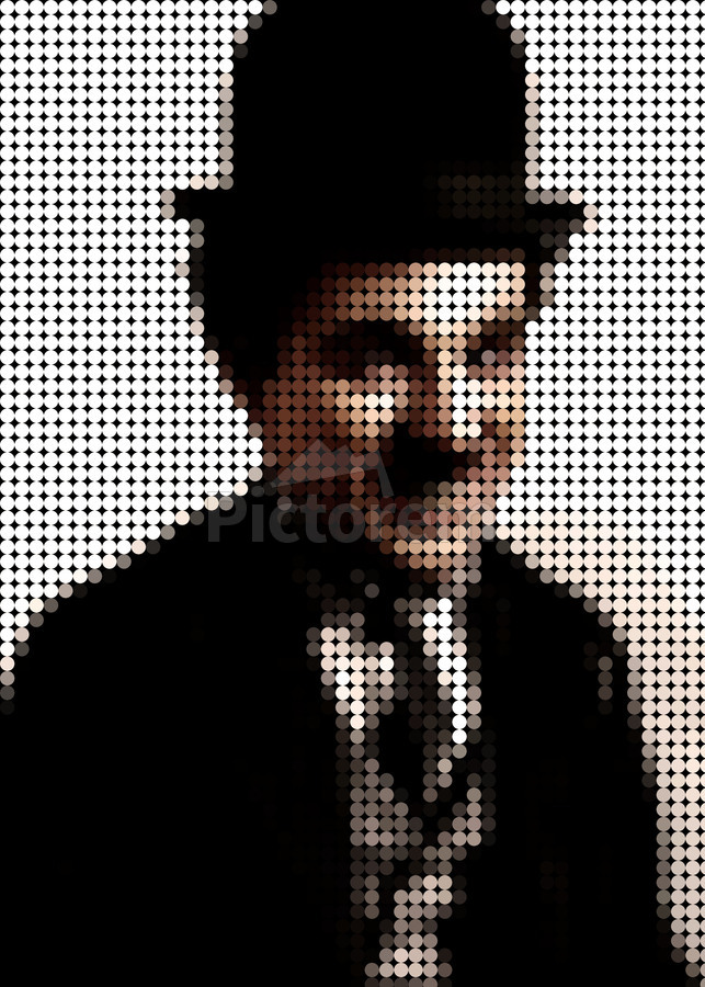 Charlie Chaplin in Style Dots by Gunawan Rb Wall Art