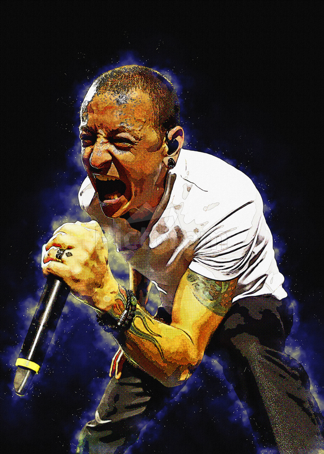 Spirit Chester Bennington Live Concert by Gunawan Rb Wall Art