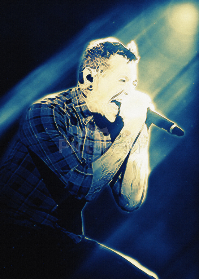 Chester Bennington Live on stage by Gunawan Rb Wall Art