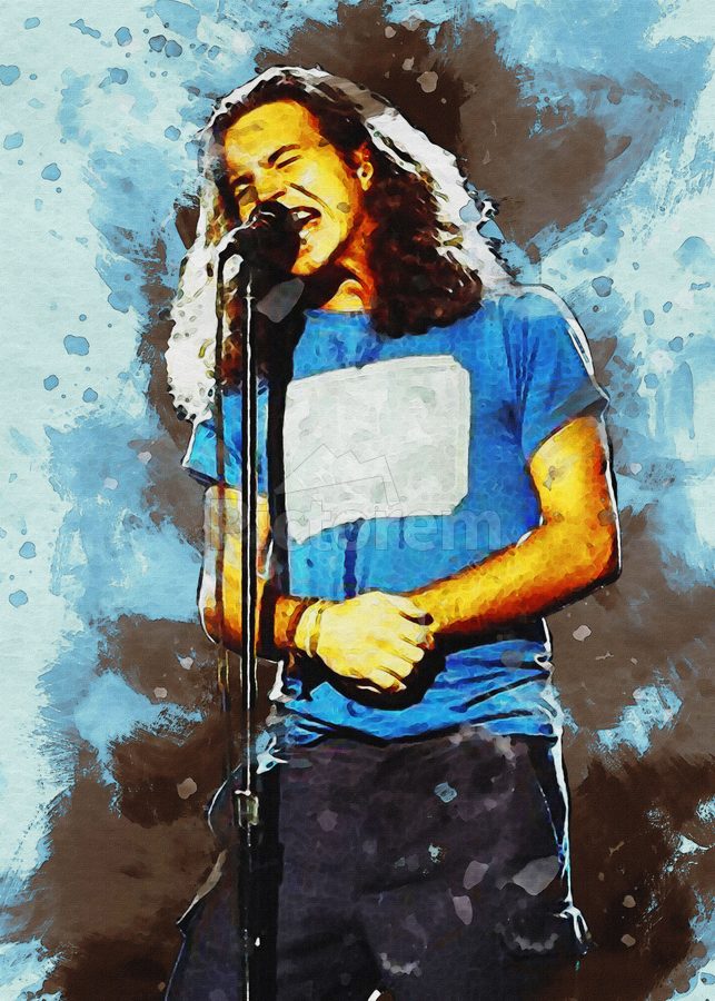 Eddie Vedder Pearl Jam Band Smudge by Gunawan Rb Wall Art