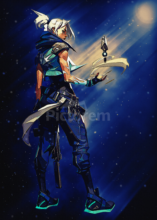 Jett VALORANT game Light Heroes by Gunawan Rb Wall Art
