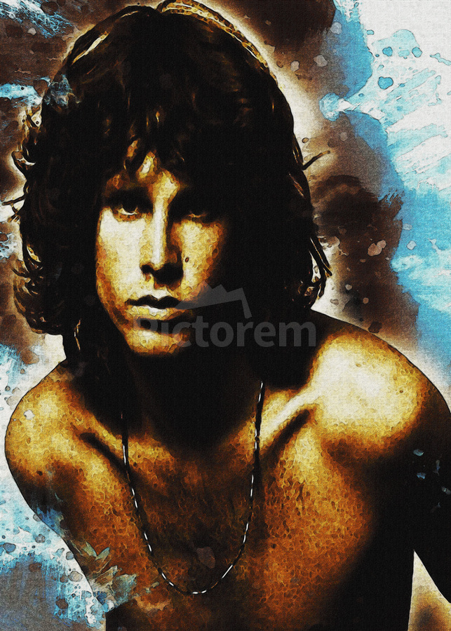 Jim Morrison portrait smudge by Gunawan Rb Wall Art