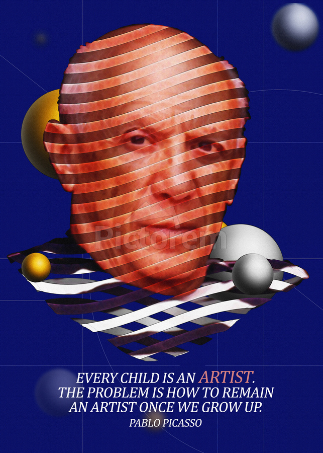 Pablo Picasso ― Every child is an artist. The p by Gunawan Rb Wall Art