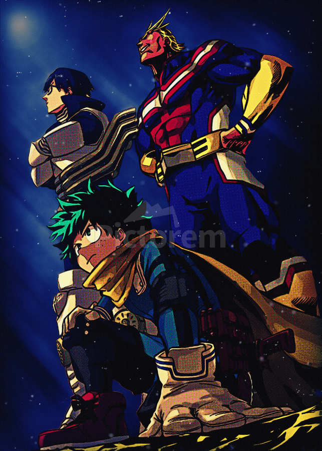 my hero academia Light Heroes by Gunawan Rb Wall Art