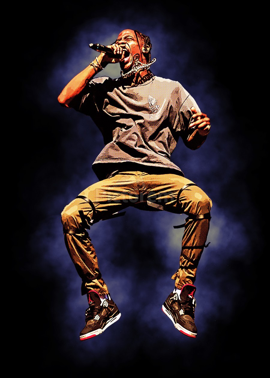 travis scott jump by Gunawan Rb Wall Art