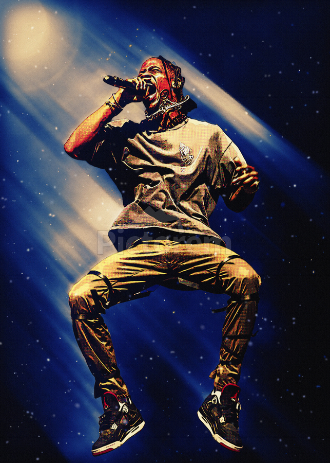 travis scott live concert by Gunawan Rb Wall Art