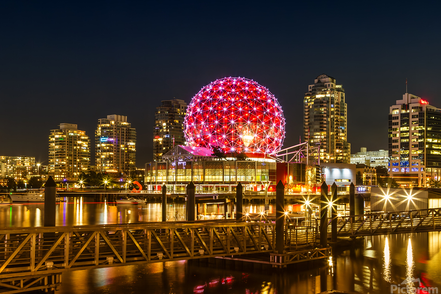 Impressive nightscape from Vancouver by Melanie Viola Wall Art