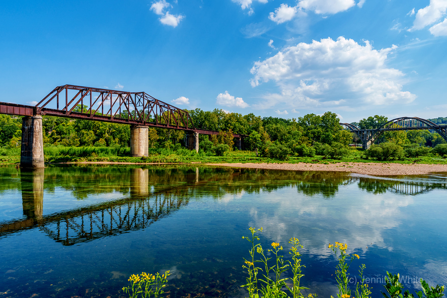 Old Bridges In Cotter Arkansas by Jennifer White Wall Art