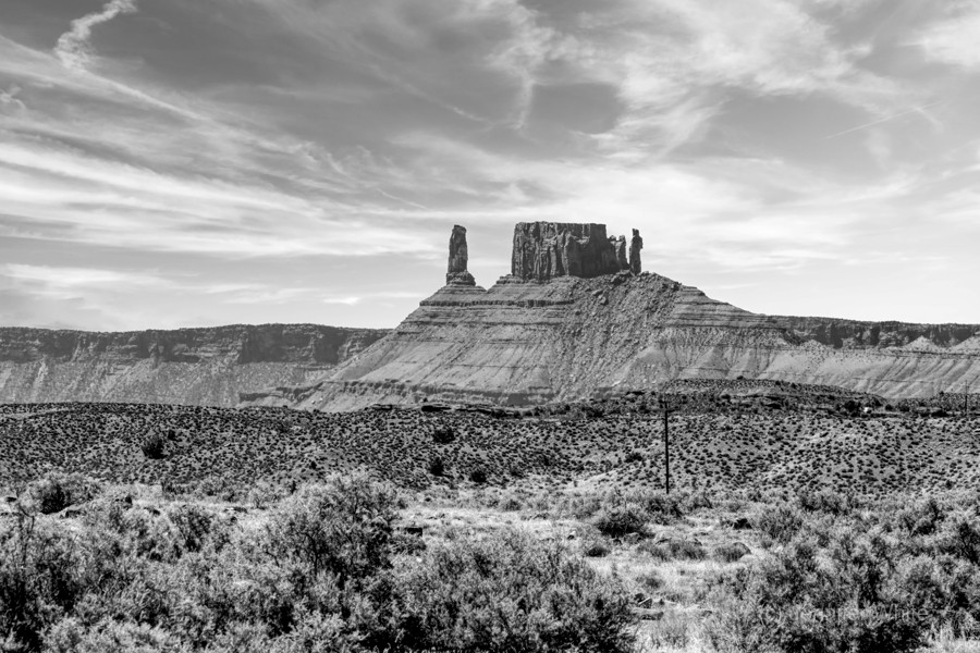 Parriott Mesa Utah Grayscale by Jennifer White Wall Art