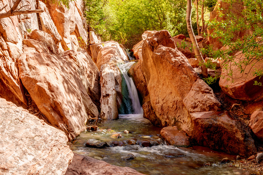 Sideways Waterfall Kanarra Falls by Jennifer White Wall Art