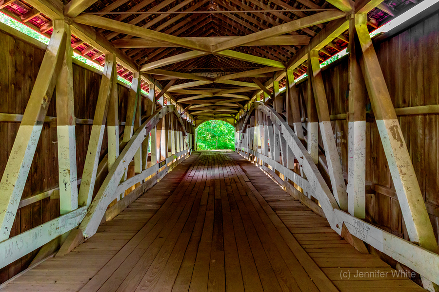 Inside Of Narrows Covered Bridge by Jennifer White Wall Art