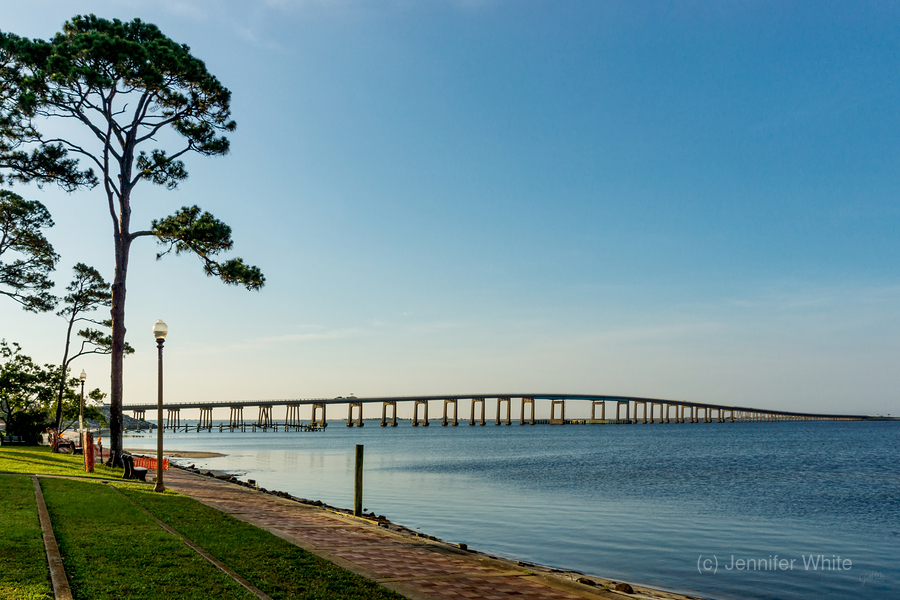 Navarre Beach Causeway Bridge Morning by Jennifer White Wall Art
