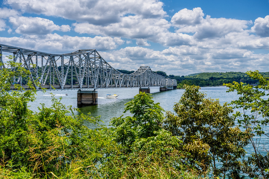 Boats Under Kimberling City Bridge by Jennifer White Wall Art