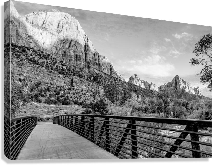 Zion Watchman Sunset View Grayscale by Jennifer White Wall Art