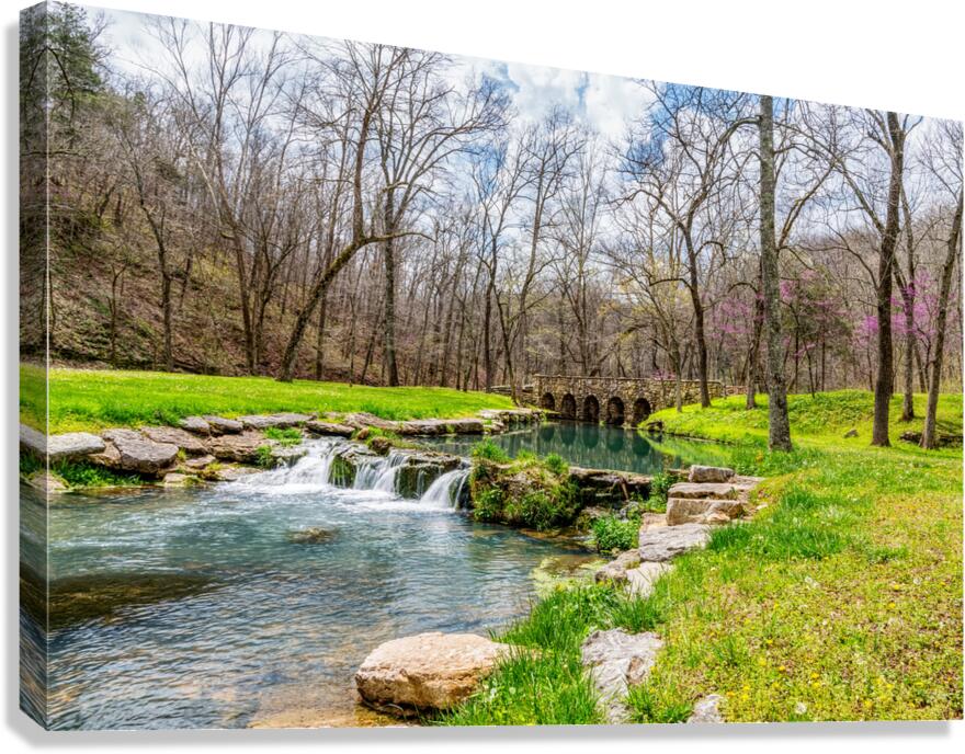 Stone Arch Bridge And Waterfalls by Jennifer White Wall Art