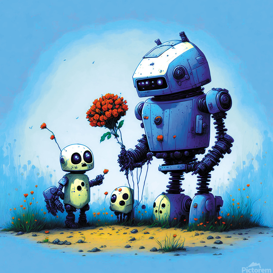 peaceful robot photo by MOMOTP Wall Art