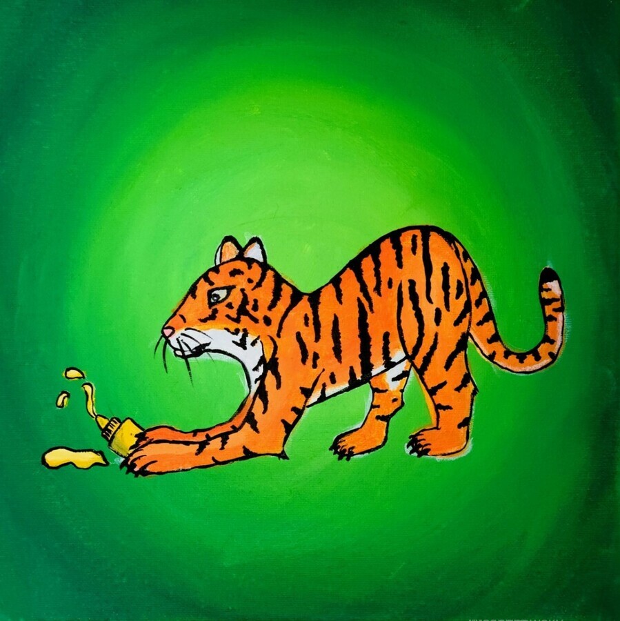 Mustard Tiger by Kendra Walichnowsky Wall Art