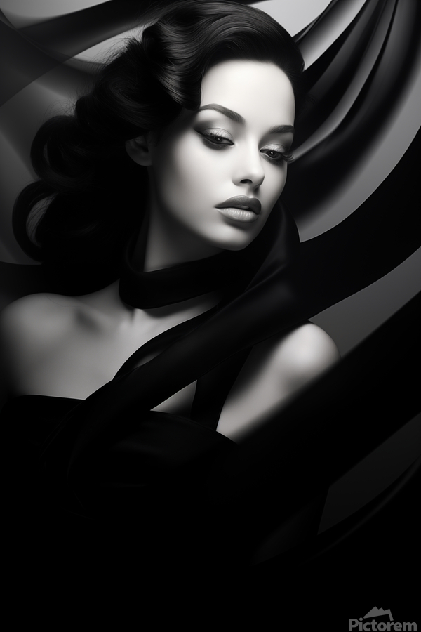 Black and white portrait of a beautiful woman with curve and line 3 by ...