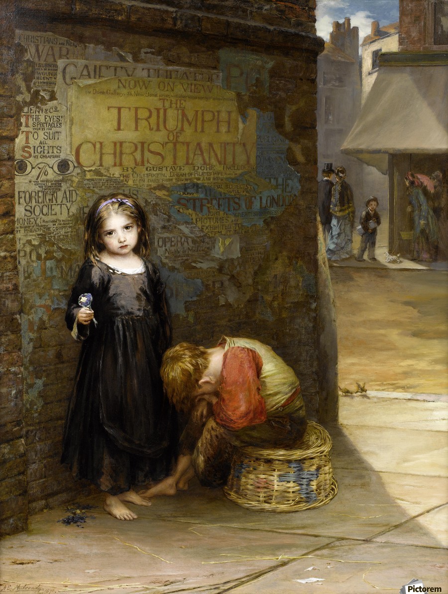 Uncared for 1871 by Augustus Edwin Mulready Wall Art