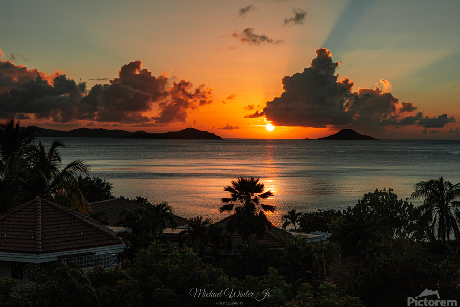 Sunset Mahoe Bay by Michael Winter Jr Photography Wall Art