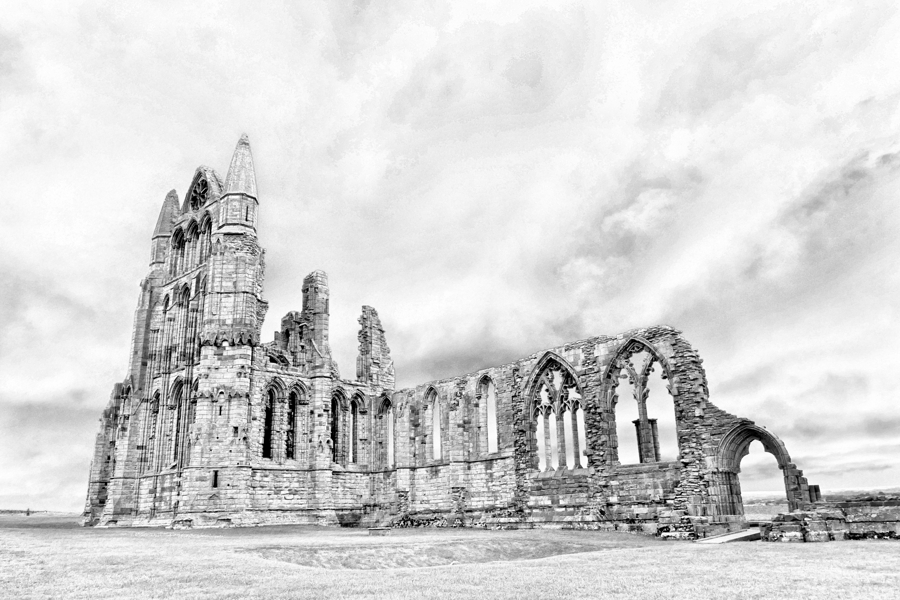Whitby Abbey 1 grayscale by Paul Boizot Wall Art