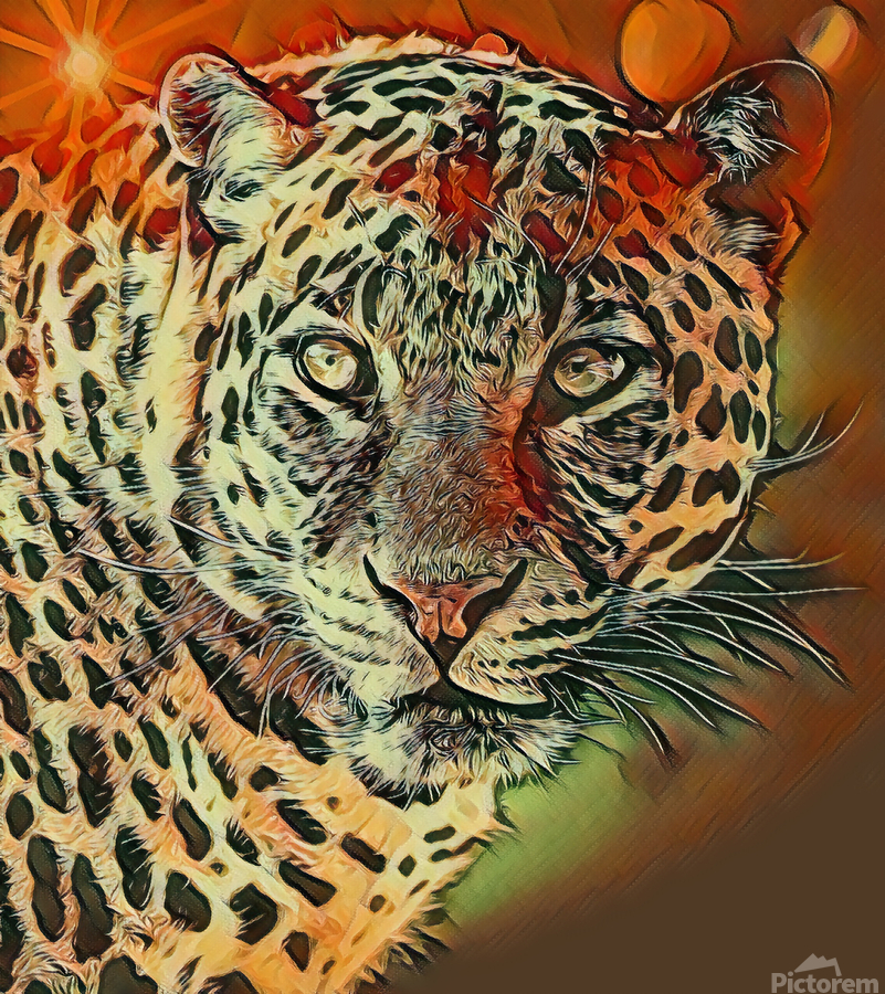 Leopard in Pastel colors enhanced by Arte Belle Gallery Wall Art