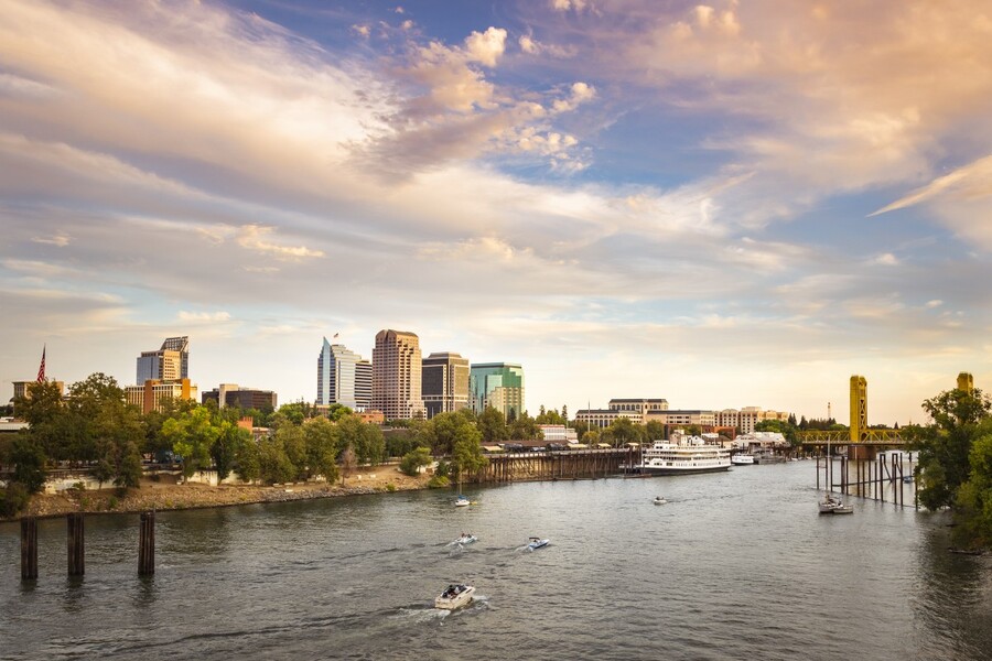 Sacramento City Riverfront by Gary Geddes Wall Art