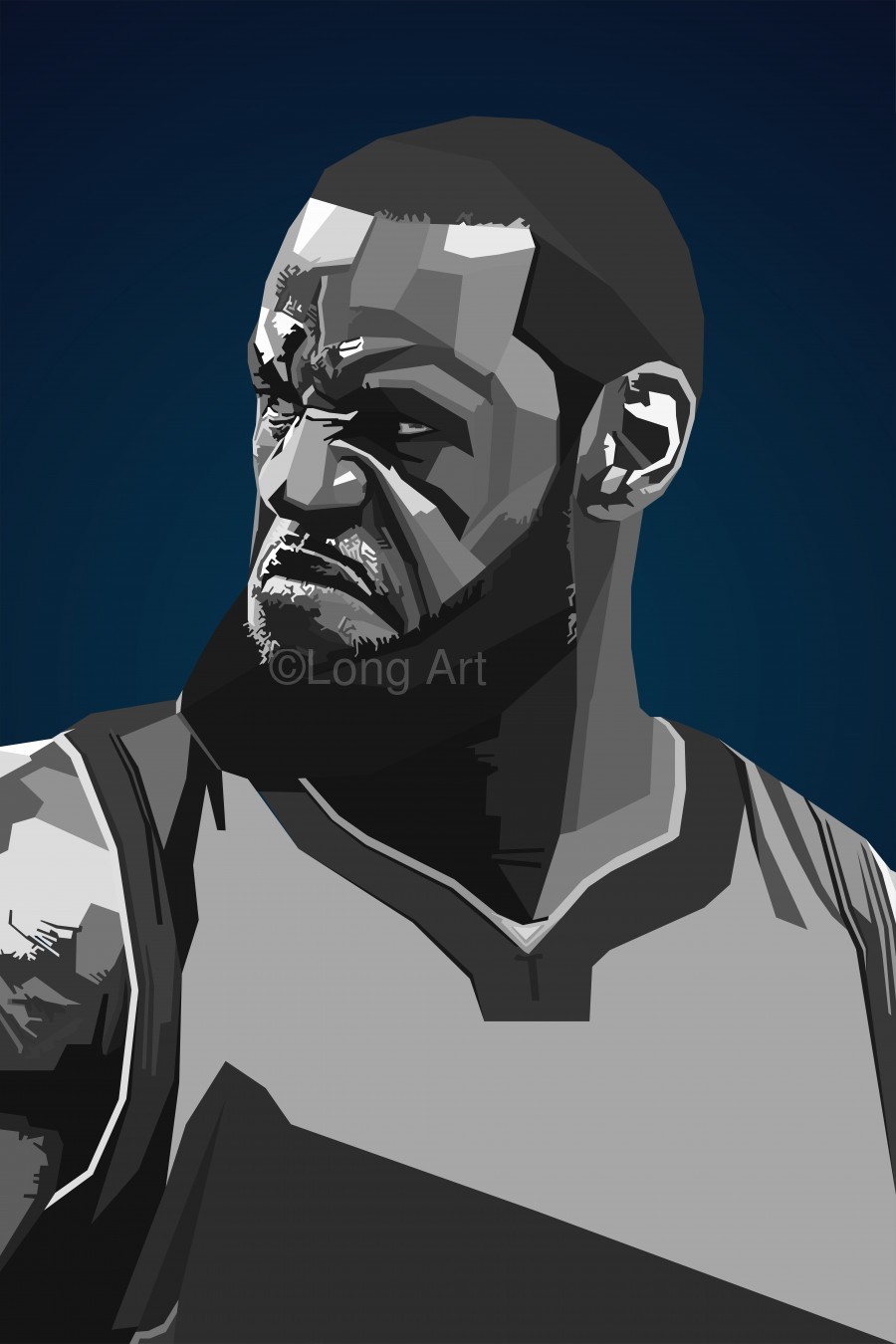 LeBron James Blue by Long Art Wall Art