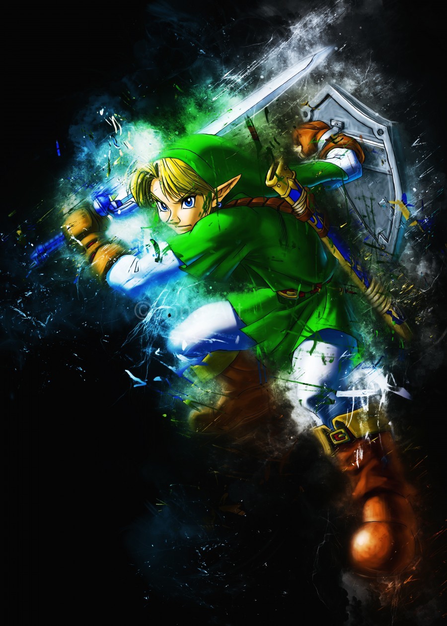 Link The Ocarina of Time by Long Art Wall Art