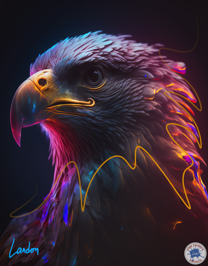Hyper realistic Eagle by Landon Wall Art