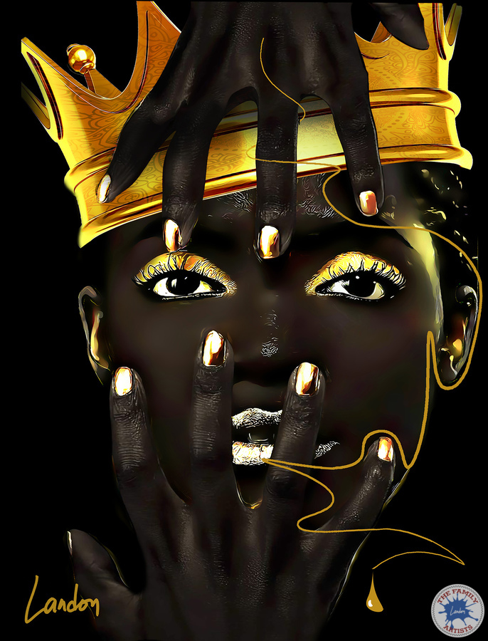 Golden Girl Drip by Landon Wall Art