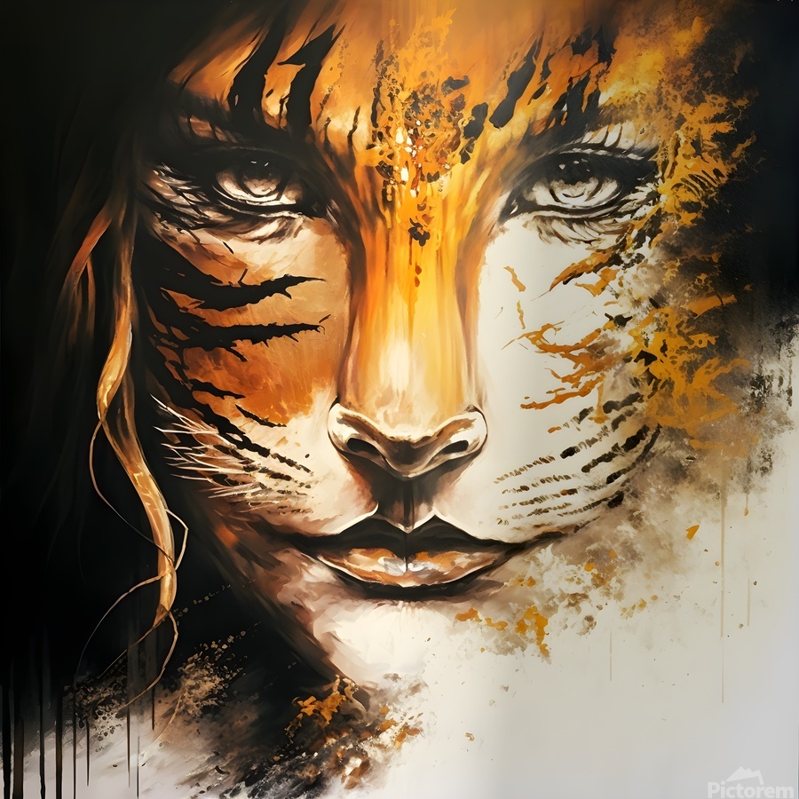 Feline Fusion by Intelligent Art Wall Art