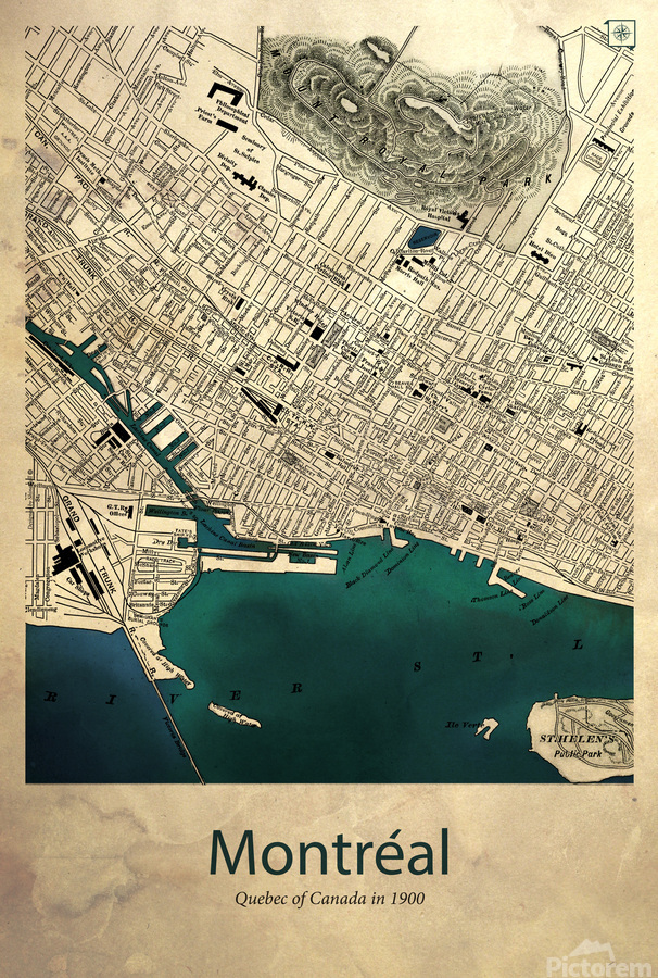Montreal map by 1x Wall Art