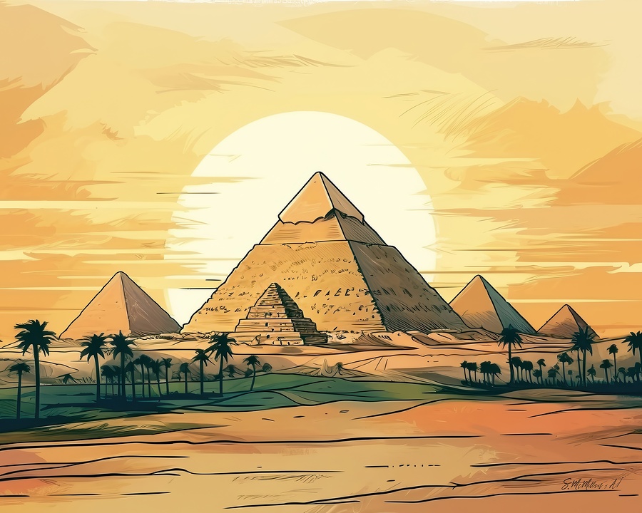 Great Pyramid of Giza by Susanne McMillan Art Wall Art
