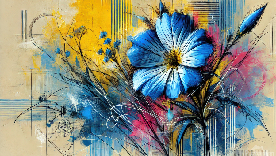 Blue Common Primrose - Wide by Michael Shaw Endicott Wall Art