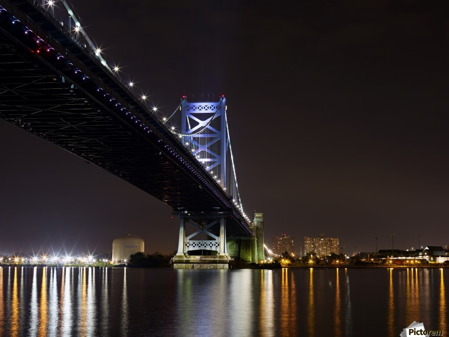 Ben Franklin Bridge by Victor F Rodriguez Jr Wall Art