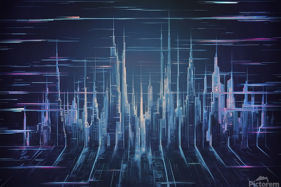 a futuristic light abstract background by Stoica Lilian Wall Art