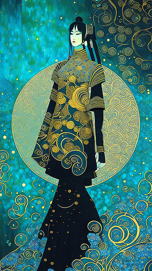 Suijin Goddess of Water by Samurai Klimt Wall Art