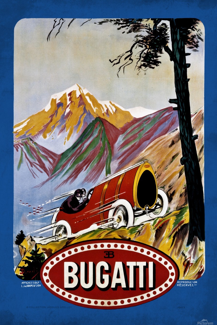 Bugatti Type 9 Prince Henri Affiche Golf Lyon 1911 par RacingCarsPosters