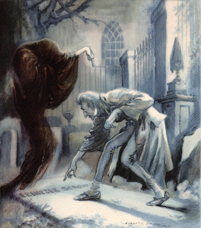 EBENEZER SCROOGE WITH GHOST OF XMAS FUT. CEMETERY 183526 by Panoramic ...