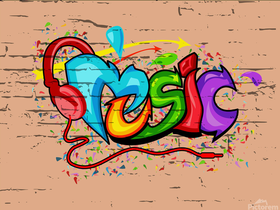 graffiti music by Jon dev Wall Art