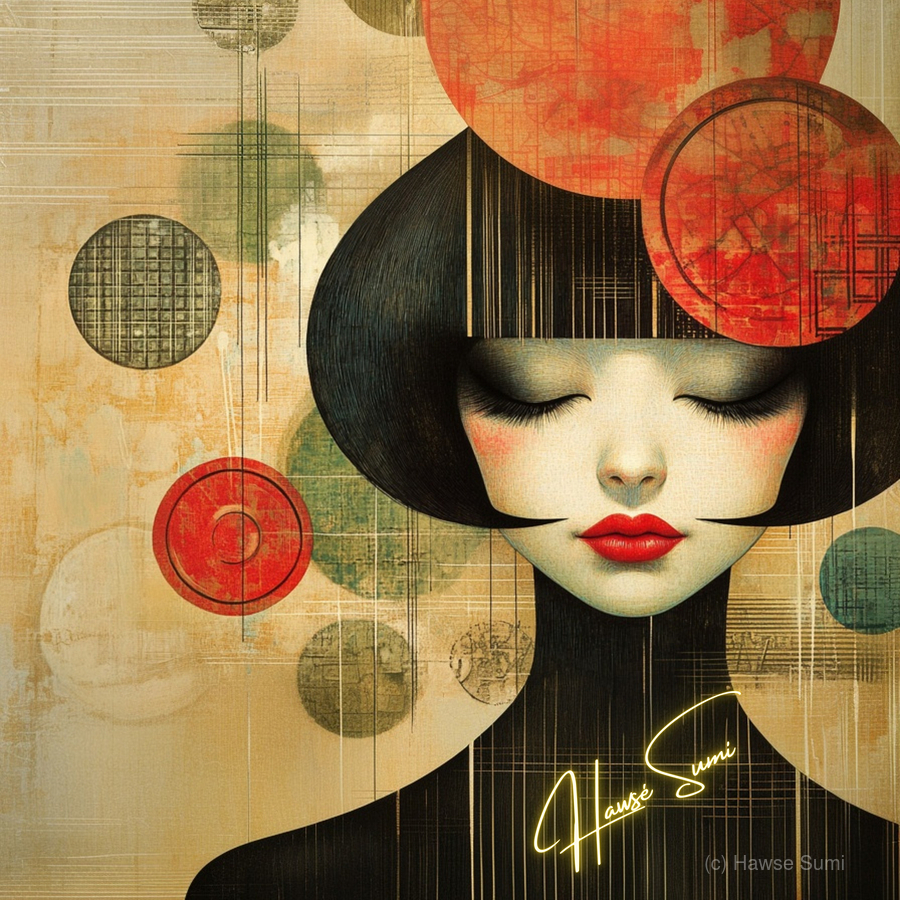Hawse Geisha Frequency by Hawse Sumi Wall Art