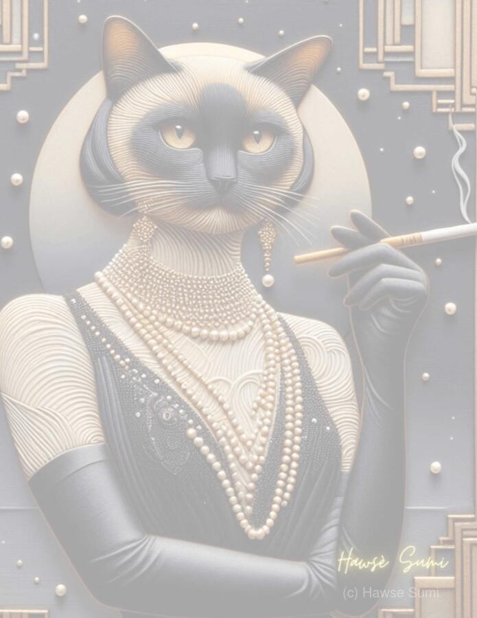 The Gilded Whiskers of Mademoi by Hawse Sumi Wall Art