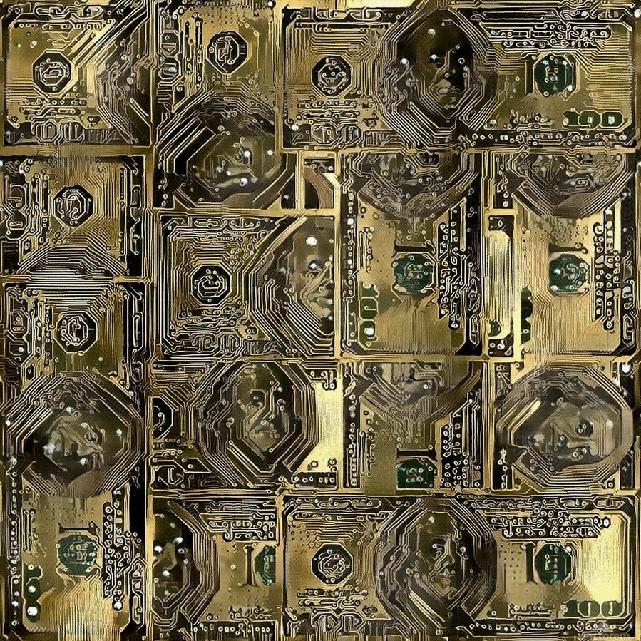 Dollar Pattern by Bruce Rolff Wall Art