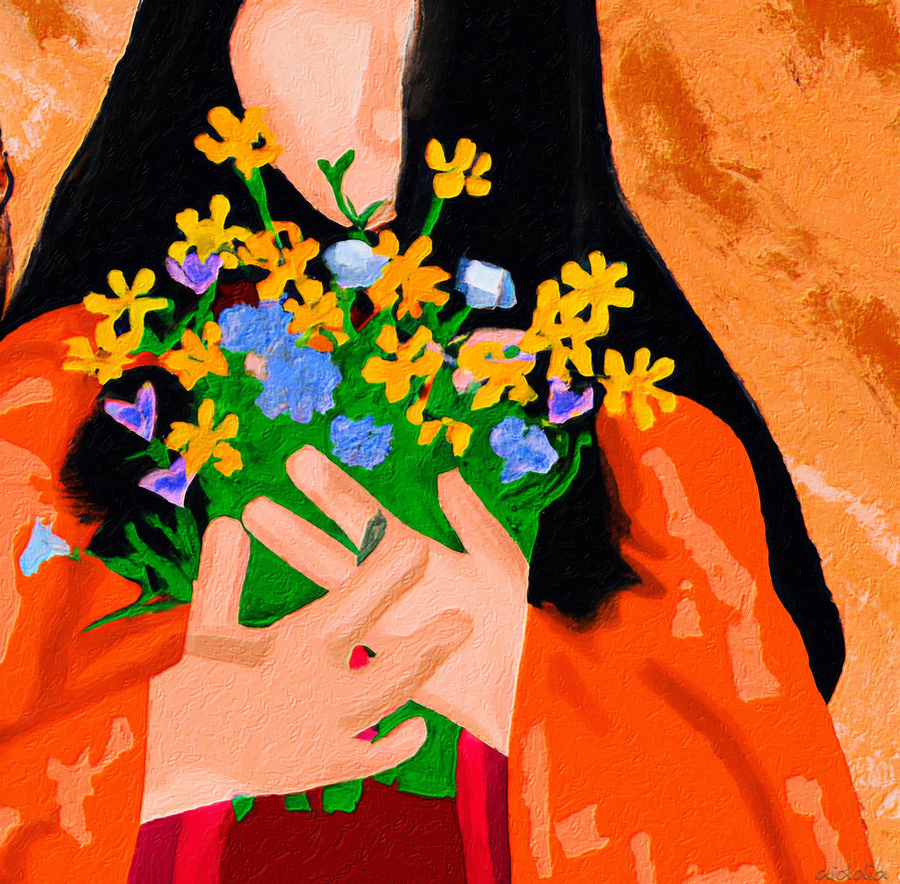 A Handful Of Wildflowers by aiddia Wall Art